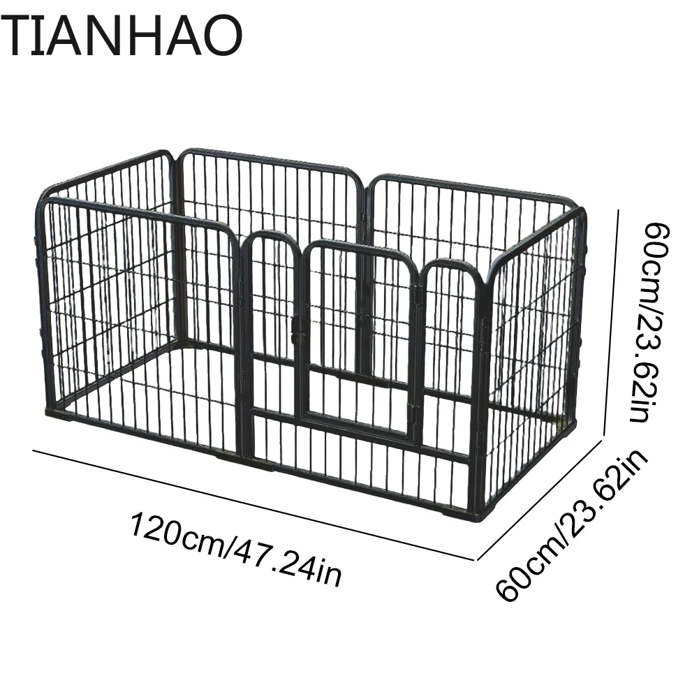 6 Panels Dog Fence Playpen Foldable Exercise Puppy Kennel Cage Heavy ...
