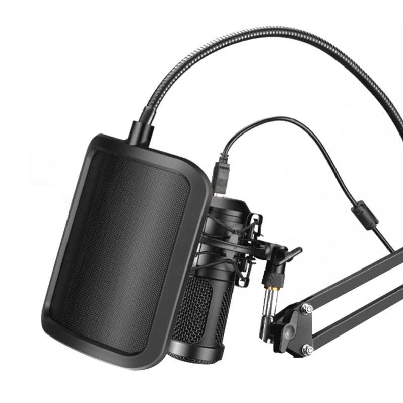 Professional-Pop-Filter-Mic-Screen-With-Metal-Mesh-Compact-Shield ...
