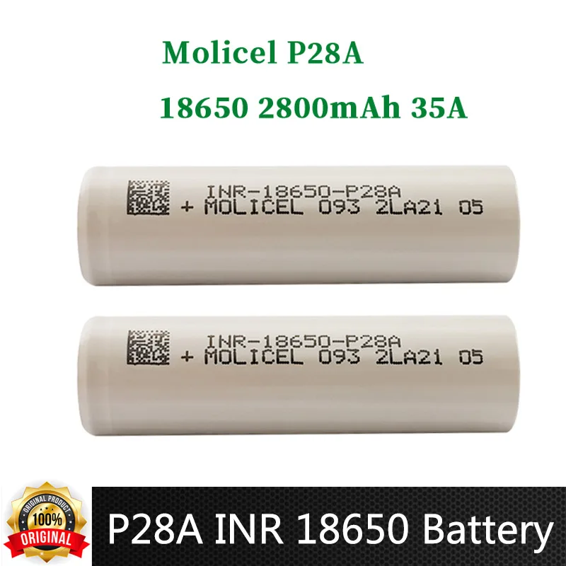 High-power Battery Molicel P28A INR 18650 Battery 2800mAh 35A 3.6V Rechargeable Lithium ...