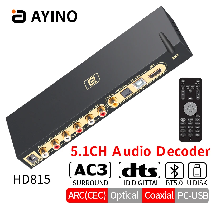 5-1CH-Audio-Decoder-Bluetooth-5-0-DTS-AC3-Surround-hard-decoding-ARC ...