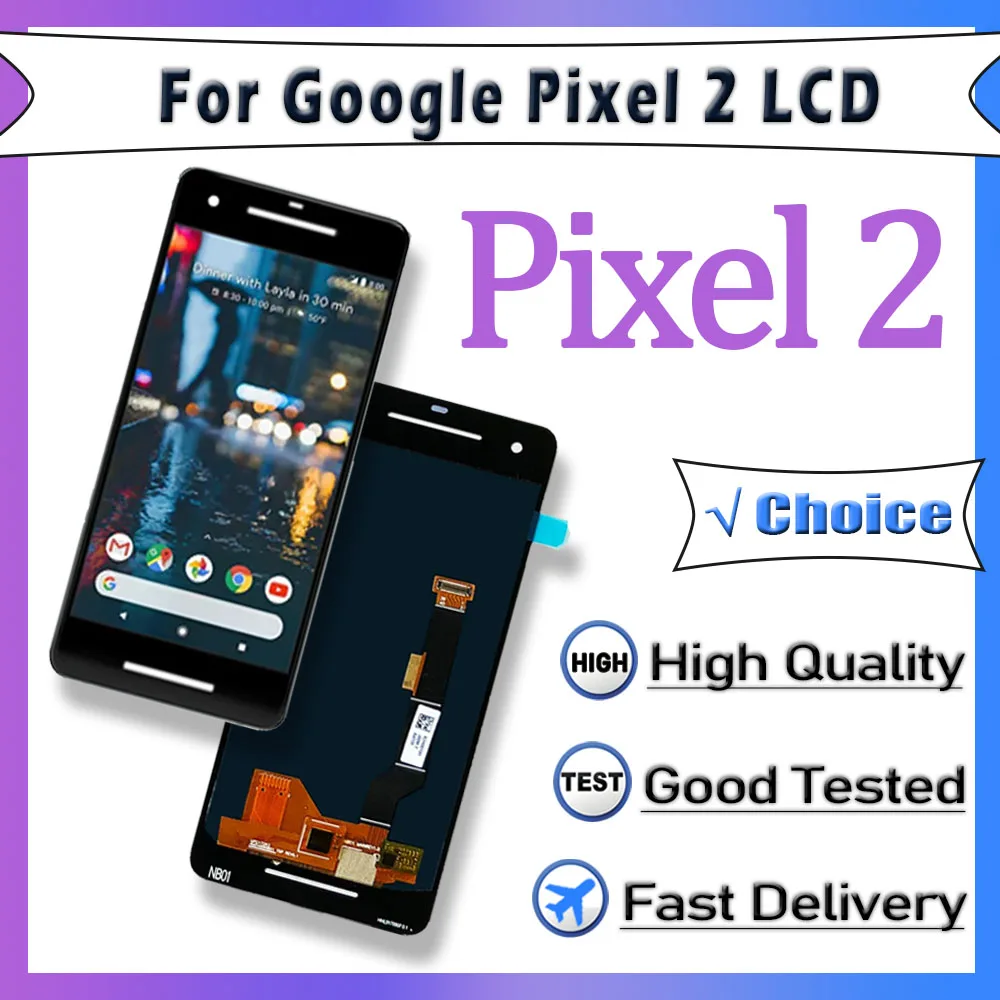 5.0'' Original For Google Pixel 2 LCD Display Touch Screen Digitizer ...