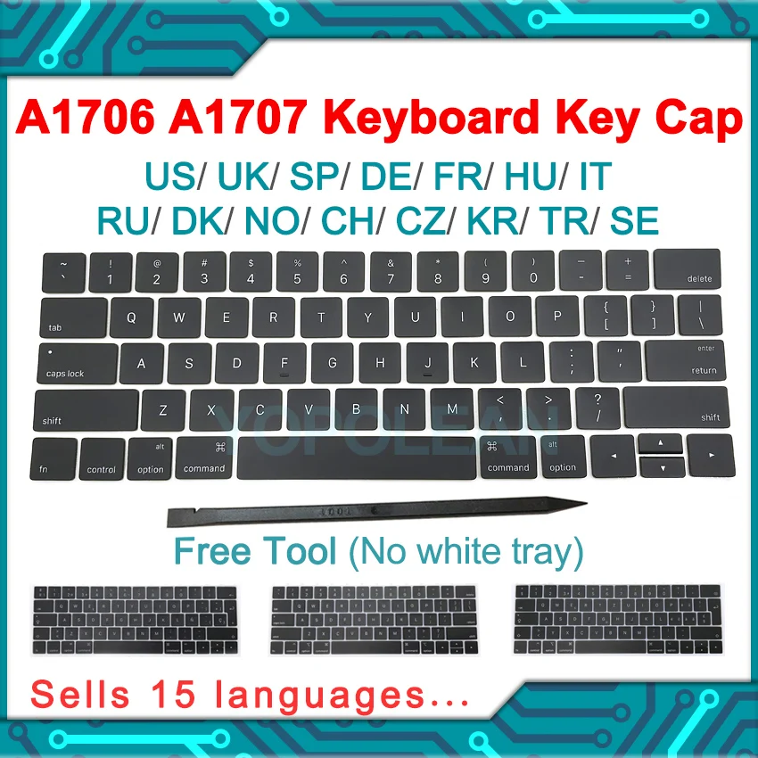 New A1706 A1707 Keyboard Keys Keycap Us Uk French Eu For Macbook Pro ...
