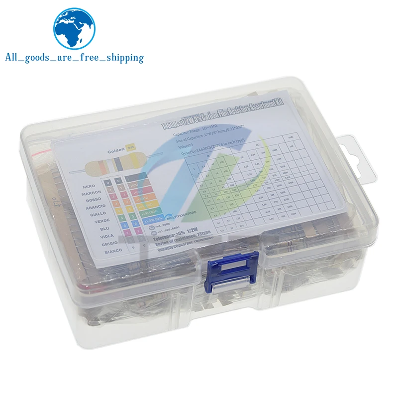 TZT-1460Pcs-1-2W-Carbon-Film-Resistor-Assortment-Kit-Set-5-73-Value ...
