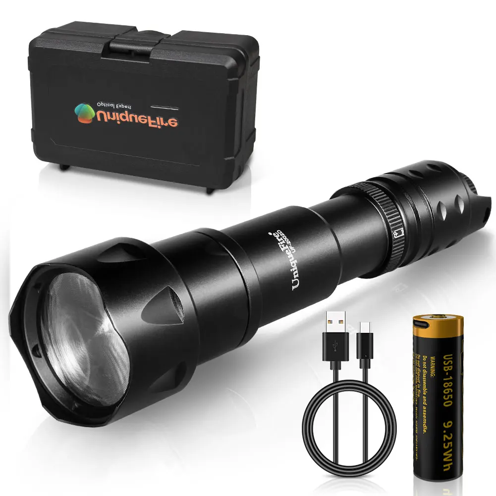 UniqueFire 2002D Vcsel LED IR 940NM 850NM Flashlight Zoom Hunting Fishing Night Vision Torch ...