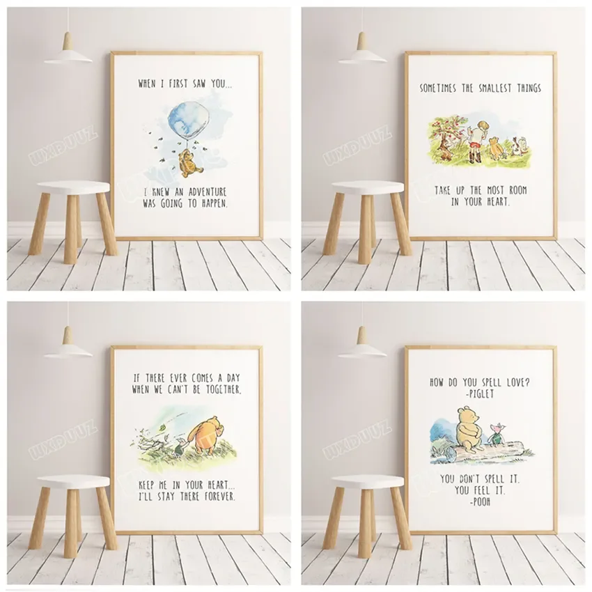 Winnie-The-Pooh-Watercolor-Poster-Print-Children-s-Room-Decoration ...