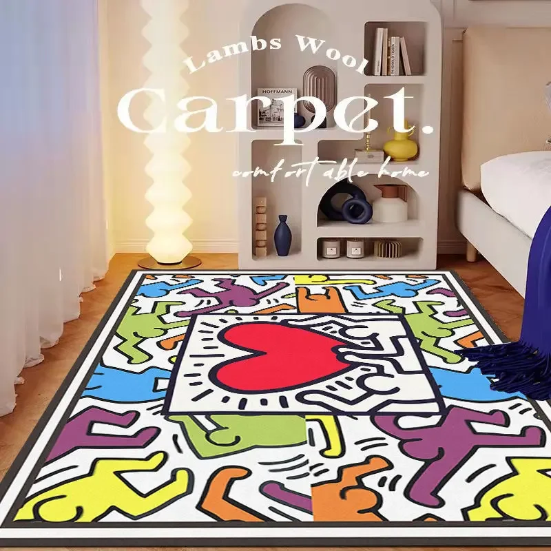 Keiths Haring Carpet Messy Puzzle Lounge Rug Abstract Artistic Printed ...