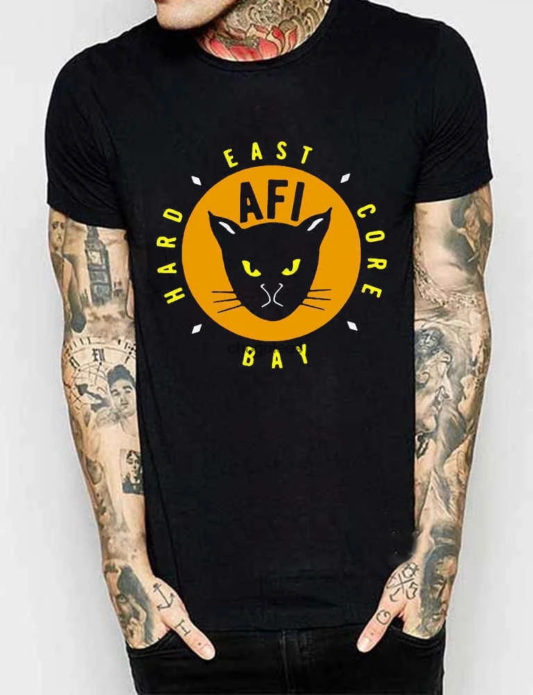 AFI-Mens-T-Shirt-Hard-Core-East-Bay-Mean-Cat-Logo-vintage-100-cotton ...