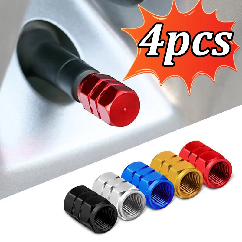 Car Wheel Tire Valve Stems Caps Aluminum Tyre Rim Stem Covers Airdust ...