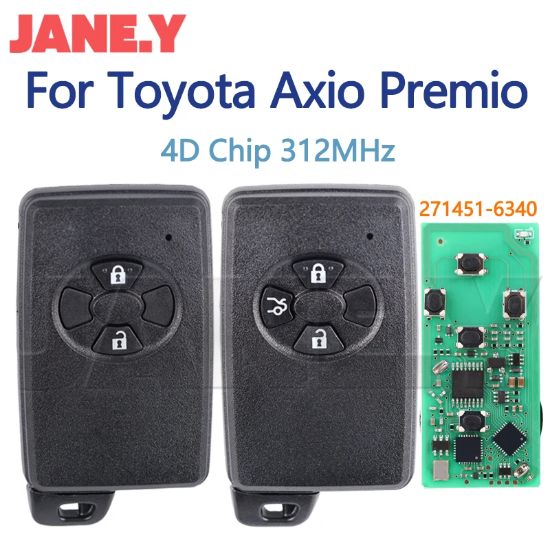 Auto-Smart-Remote-Key-For-Toyota-Axio-Premio-Auto-Keyless-Go-Key-4D ...
