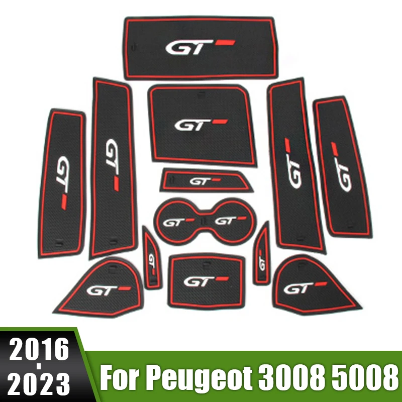 For Peugeot 3008 5008 GT Hybrid 2016 2017 2018 2019 2020 2021 2022 2023 Car Door Groove Mat Anti ...