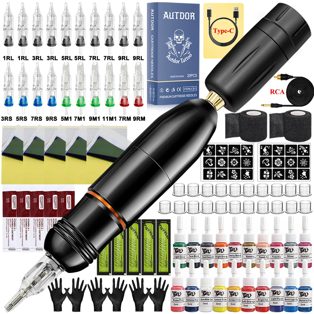 Complete-Wireless-Tattoo-Kit-Tattoo-Pen-Machine-Kits-with-Battery ...