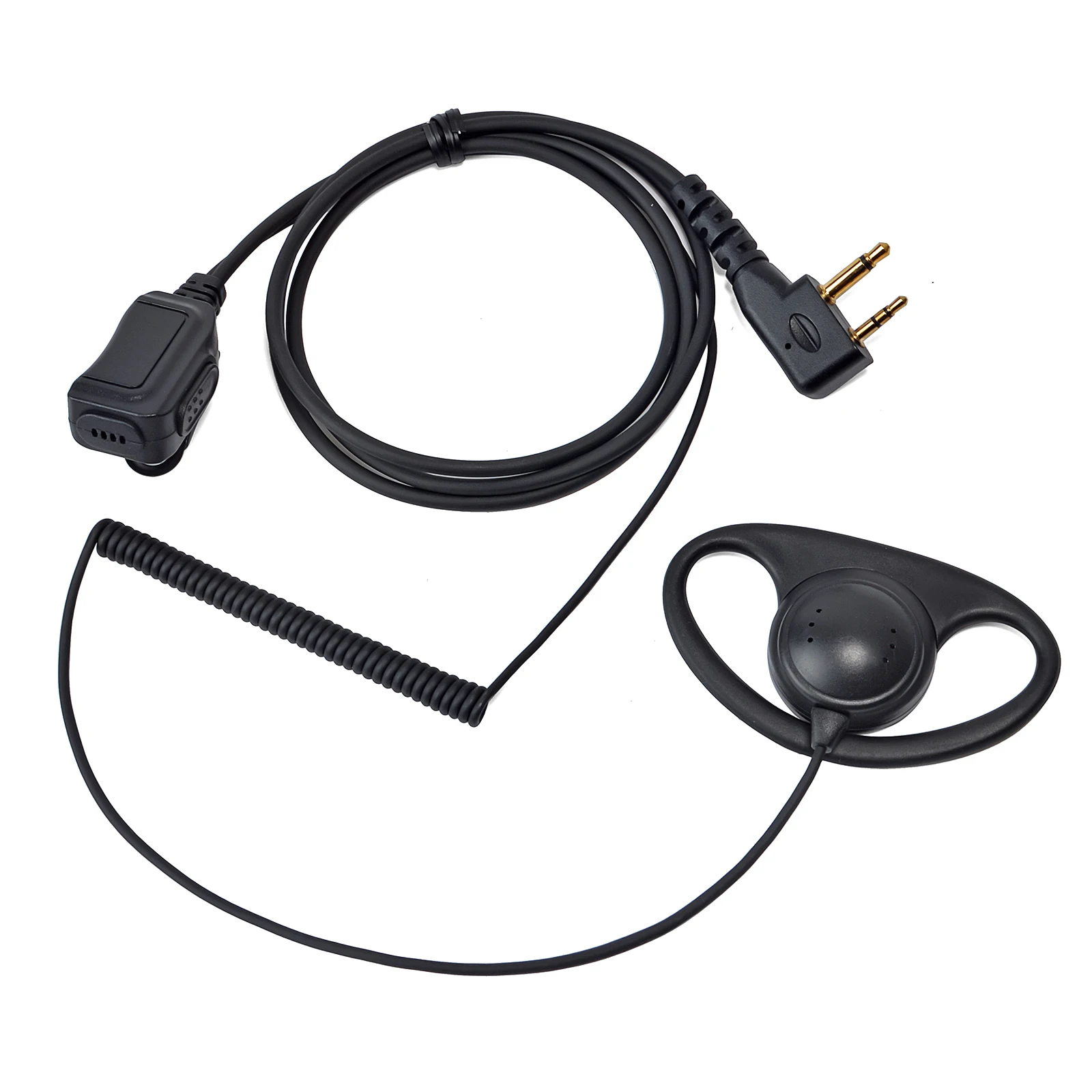 Radio-Earpiece-D-Shape-Ear-hook-Headset-Ear-Piece-with-PTT-Mic-for ...