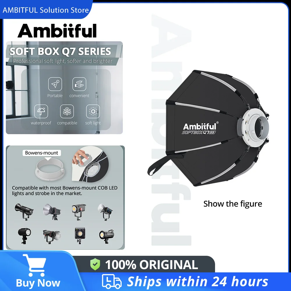 AMBITFUL Q7 八角形ソフトボックス クイックリリース ウィングオープン 標準ボーエンズマウント 55cm 65cmモデル GODOX ...