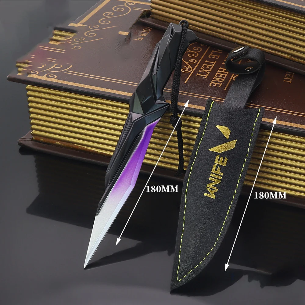 18CM Valorant Game Peripheral Singularity Knife with Leather Sheath ...