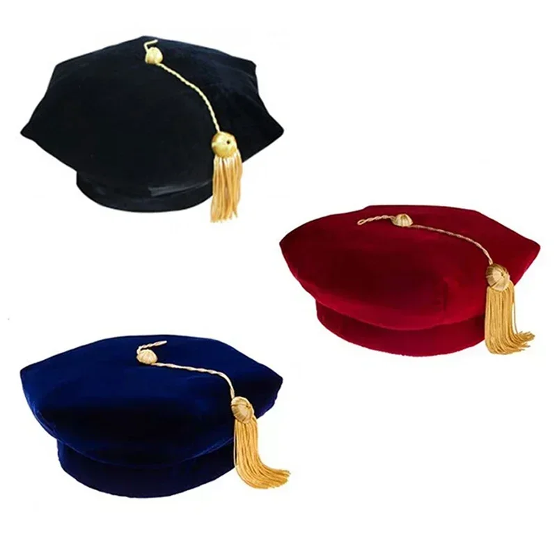 Graduation-Ceremony-Octagon-or-Hexagon-Cap-Doctoral-Hat-for-American ...