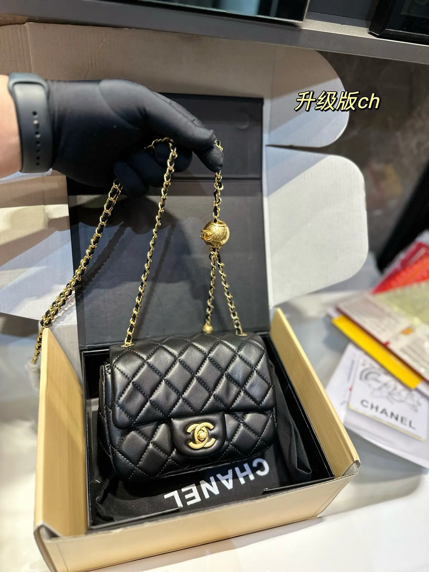 Chanel-Style-Golden-Ball-Square-Fat-shoulder-bag-Crossbody-bag-Fashion ...