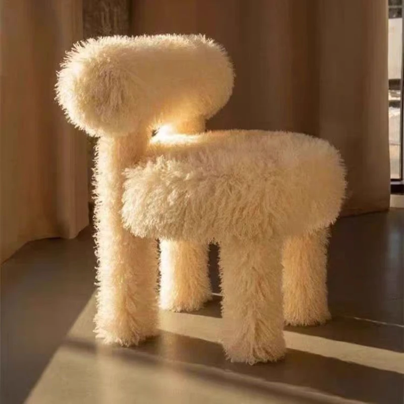 Modern Long Hair Chair Leisure Designer Living Room Backrest Chair Art ...