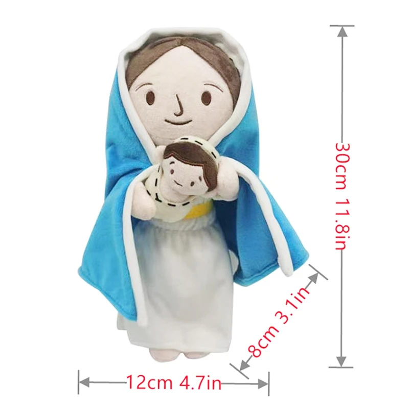 Jesus Plush Toy Virgin Mary Soft Doll Traveler Crutch Style Donkey ...