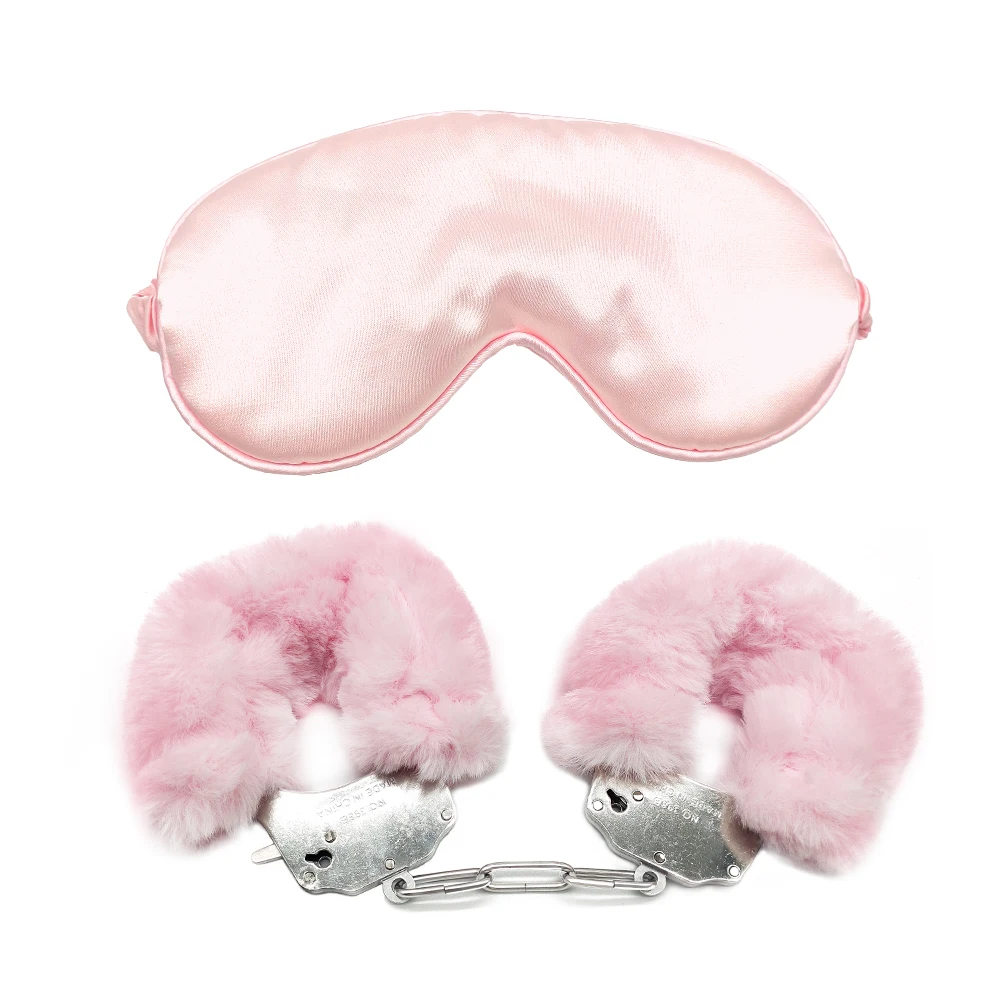 2pcs-Fuzzy-Handcuffs-with-Blindfold-Set-Bondage-Restraints-Kit-Plush ...
