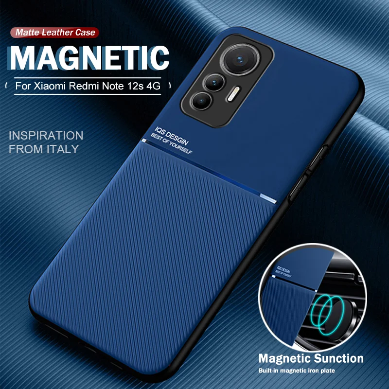 Redmy Note12s 4G Case Luxury Car Magnetic Plate Back Cover For Xiaomi ...