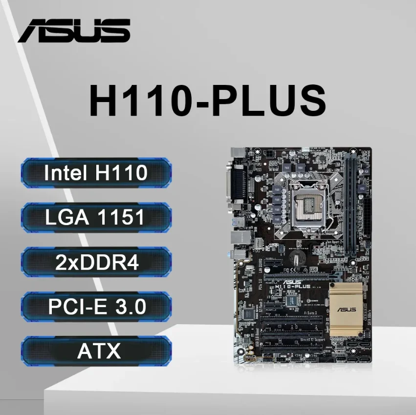 ASUS H110-PLUS Motherboard Support i7-7700 6700K i5-7600 6500 i3-7300 ...