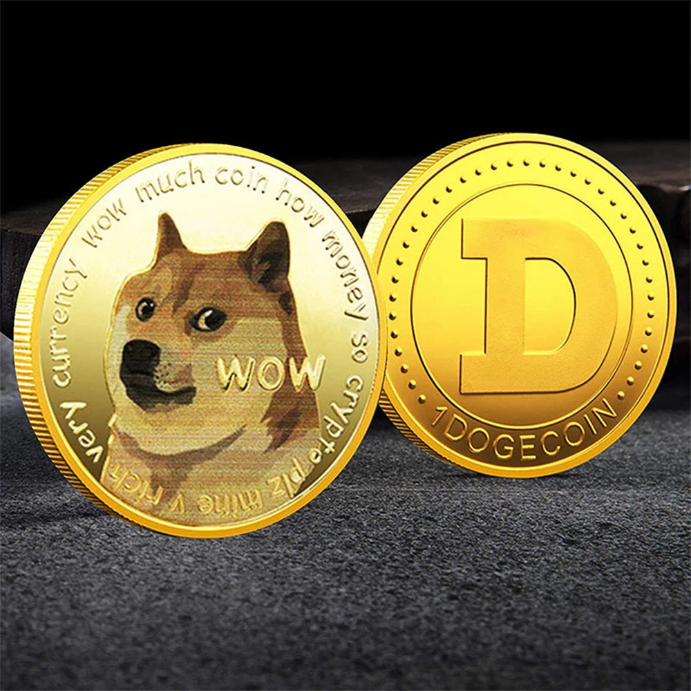 WOW-Dogecoin-a-la-luna-en-Doge-moneda-conmemorativa-chapada-en-oro ...