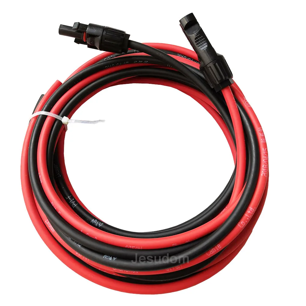 6/4/2.5 Mm2 10/12/14 Awg Solar Panel Extension Cable Copper Wire Black ...