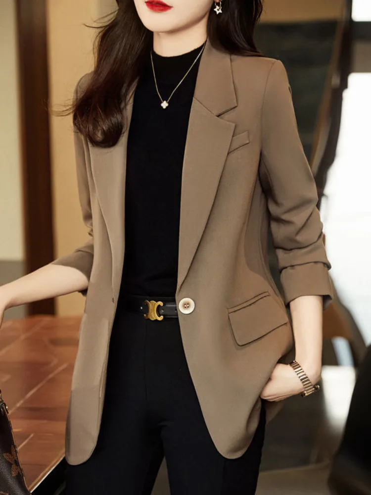 Blazers-feminino-s-lido-elegante-solto-simples-cl-ssico-moda-manga ...