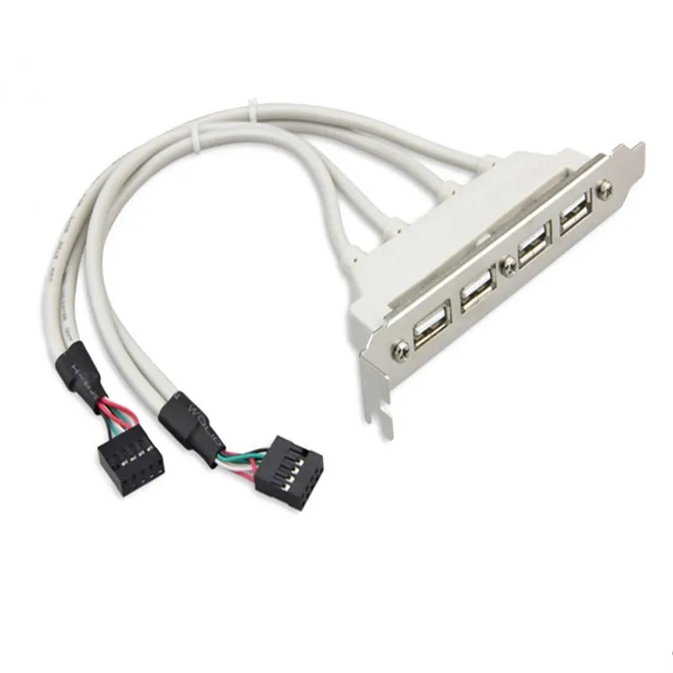 PCI-4-Ports-USB-2-0-Female-Screw-to-Motherboard-9pin-Header-Cable-with ...