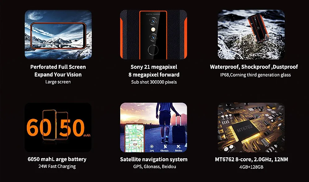 PHONEMAX P1 Android 10.0 LTE 4G IP68 Waterproof Smartphone 6000mAh 4GB ...