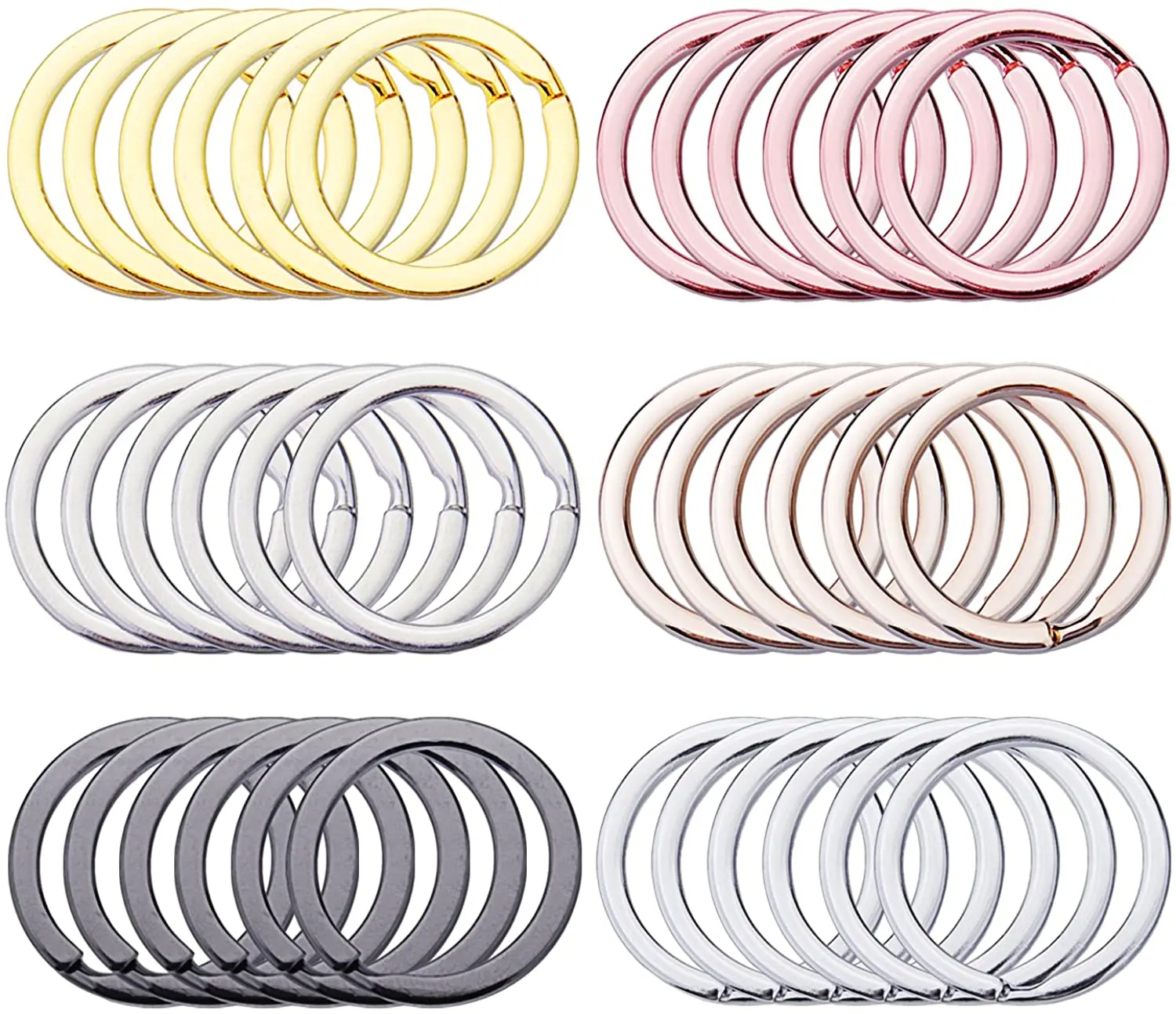 10-20Pcs-Colorful-Plated-Metal-Keychain-Ring-Split-Ring-Keyfob-Key ...