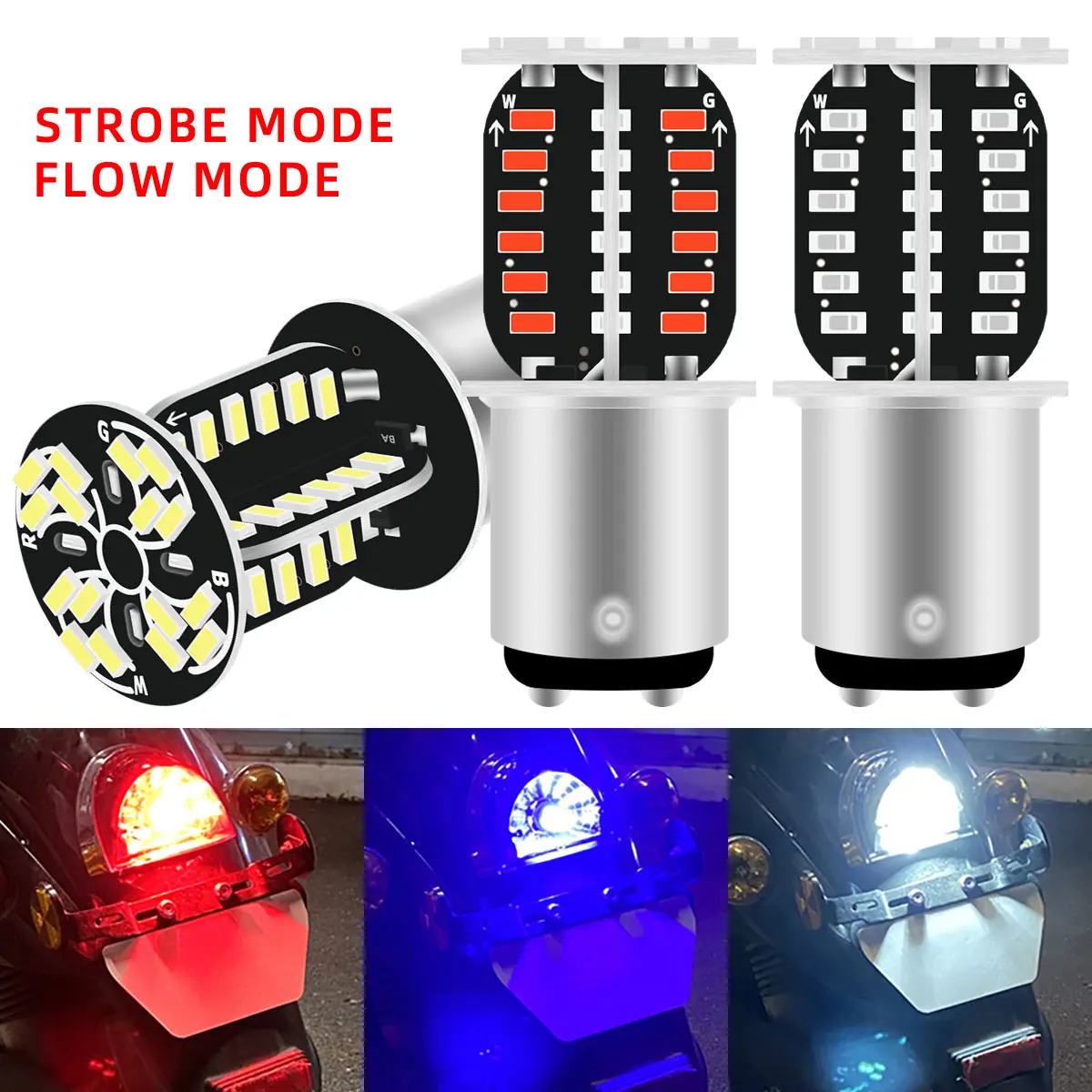 Motorcycle-Strobe-Led-Brake-Light-1157-BAY15D-Led-Super-Bright-64pcs ...