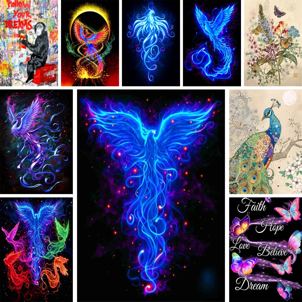 Phoenix Oil Paintings Canvas | Phoenix Digital Painting | Canvas Paint ...