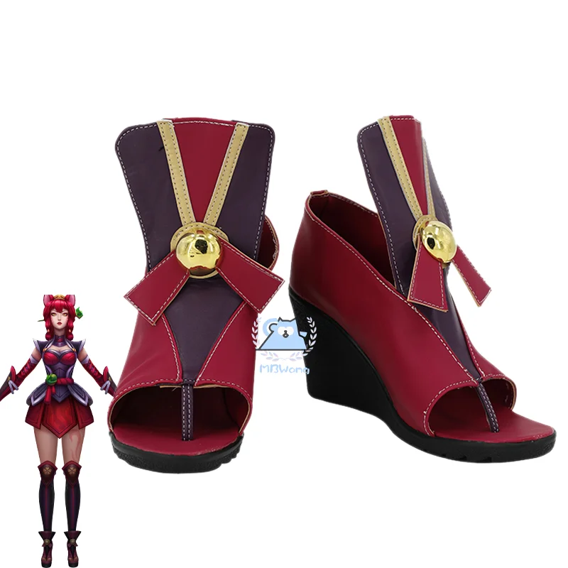 Juego LOL Foxfire Ahri zapatos de Cosplay zapatos de tacón alto el ...