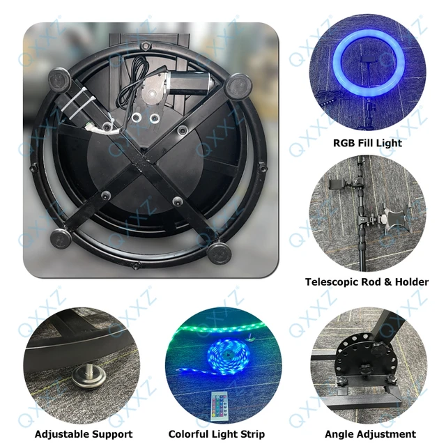 360 Photo Booth Portable Selfie Platform Slow Motion Video Spinning ...