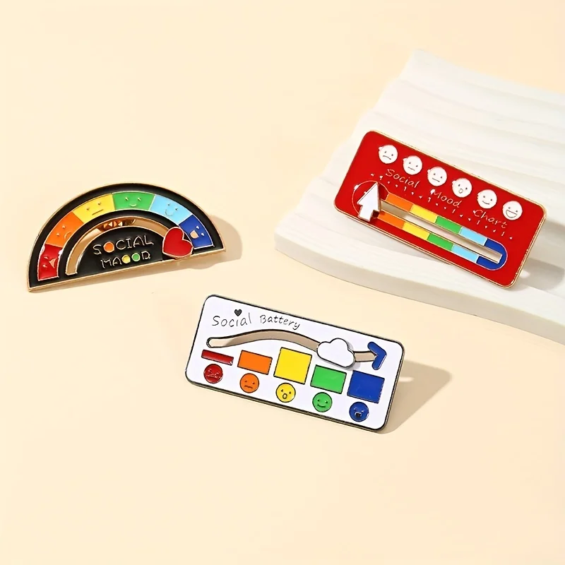 1-2-3-Pcs-Sliding-Interactive-Mood-Tracker-Enamel-Pin-Creative-My ...