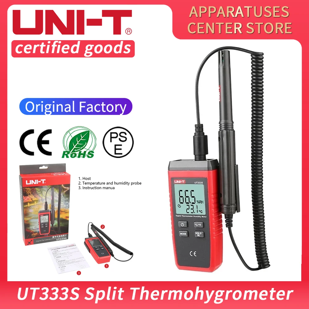 UNI-T UT333S Mini Temperature Humidity Meter Outdoor Hygrometer ...
