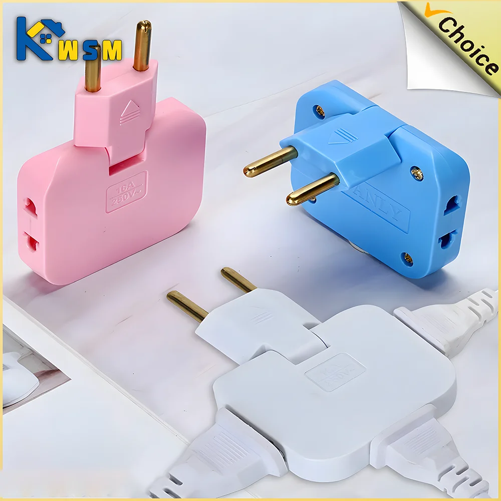 1-10PCS-EU-Plug-Rotatable-Socket-Adapter-3in1-Extension-Plug-Multi-plug ...