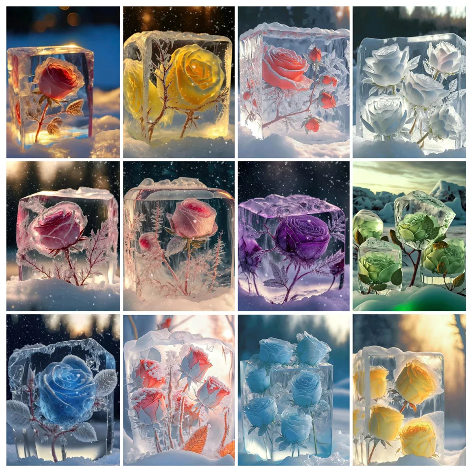 5D-DIY-Diamond-Painting-Ice-Crystal-Rose-Cross-stitch-Kits-Full-Diamond ...