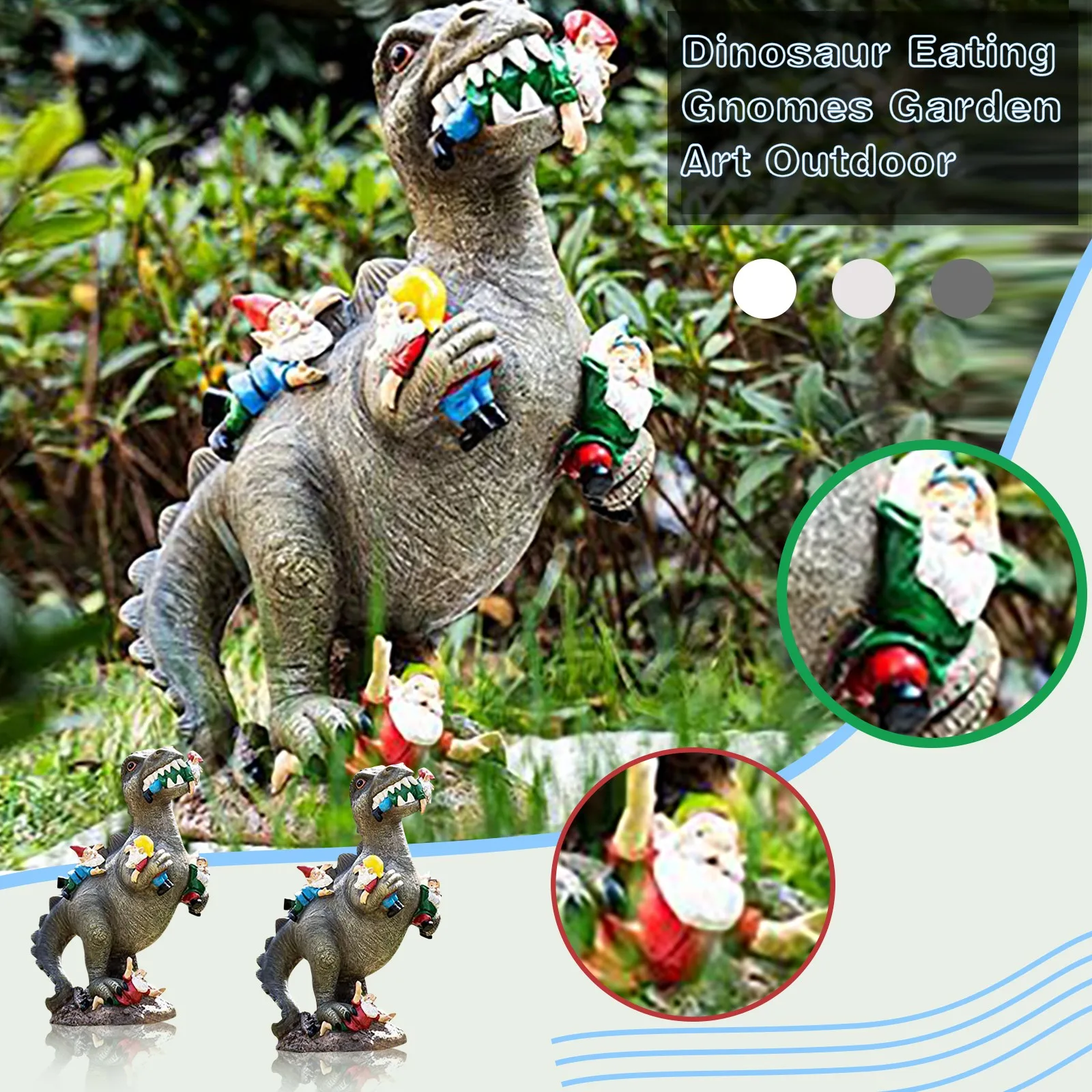 6-Dinosaur-Eating-Gnomes-Garden-Decor-Garden-Gnome-Statues-Outdoor ...