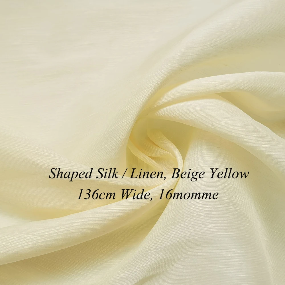 53'' Wide By Meters Beige Stiff Shaped Silk Linen Material Natural ...