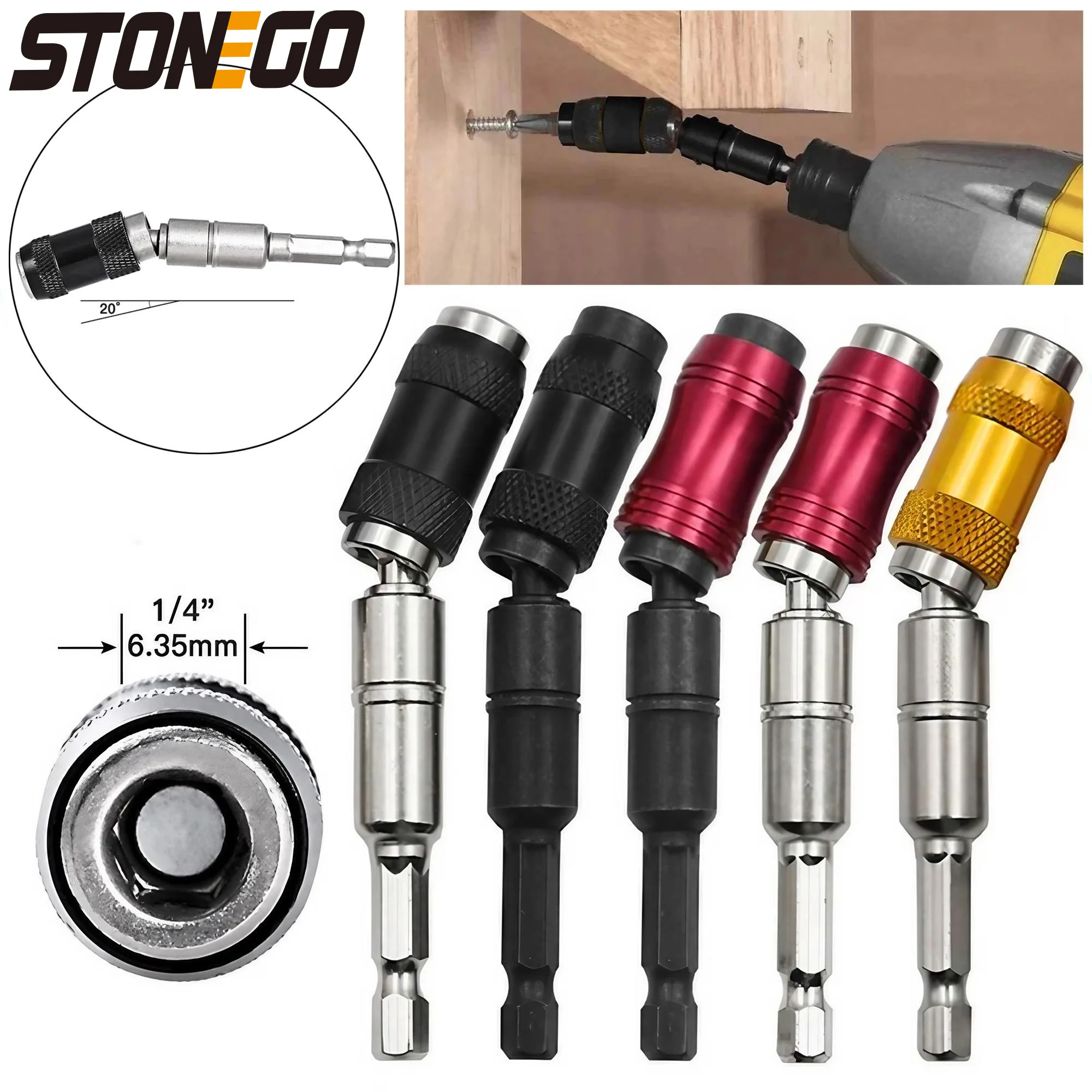 STONEGO-1PC-Magnetic-Pivot-Drill-Bit-Holder-Straight-Pivot-Modes-for ...