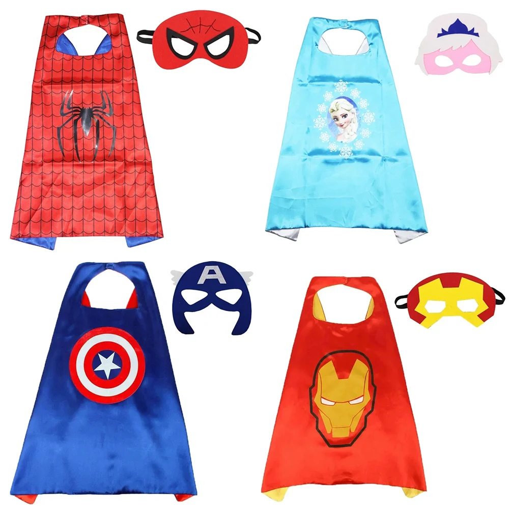 Super Hero Masquerade Spiderman Mask Cape Cloak Frozen Spider Man Cloak ...