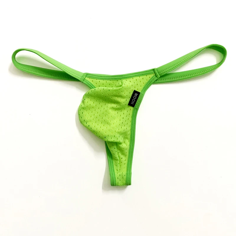 Double-deck Modal Lining Men's G-string Thongs Sexy Underwear Breathable Mesh Comfortable Tanga ...