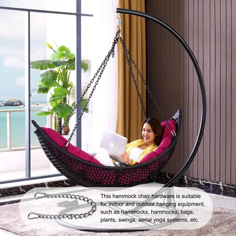 66-99cm-Heavy-Duty-Stainless-Steel-Chain-with-2-Carabiners-for-Hanging ...