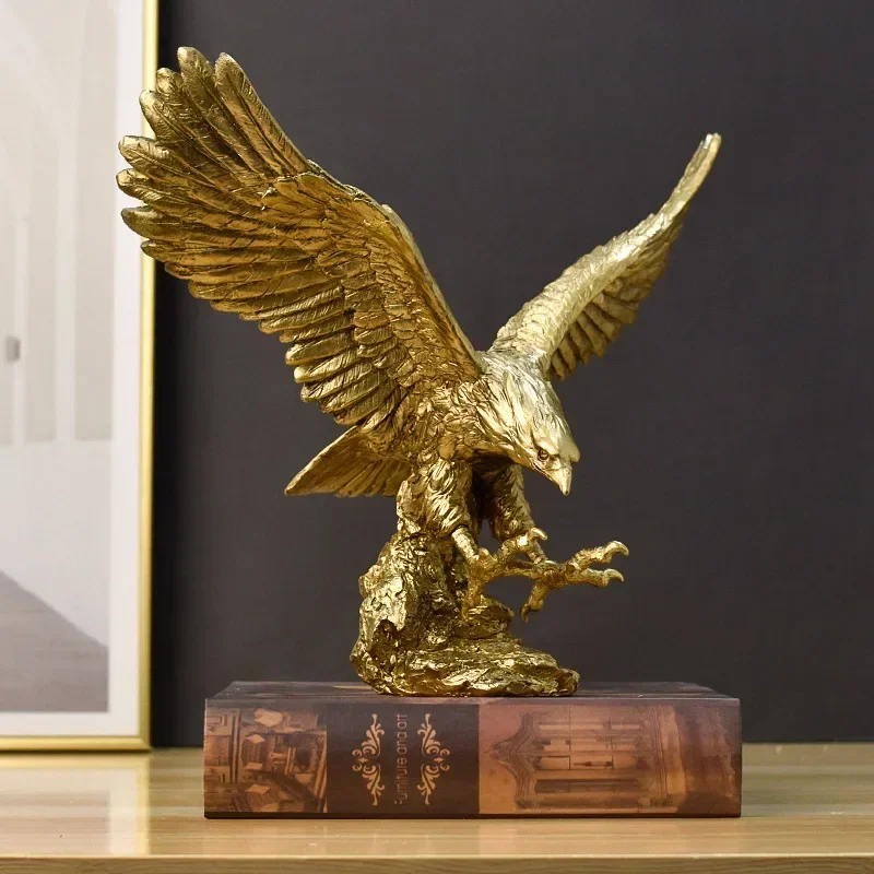 Resin American Golden Eagle Figurines Home Office Desktop Decoration ...