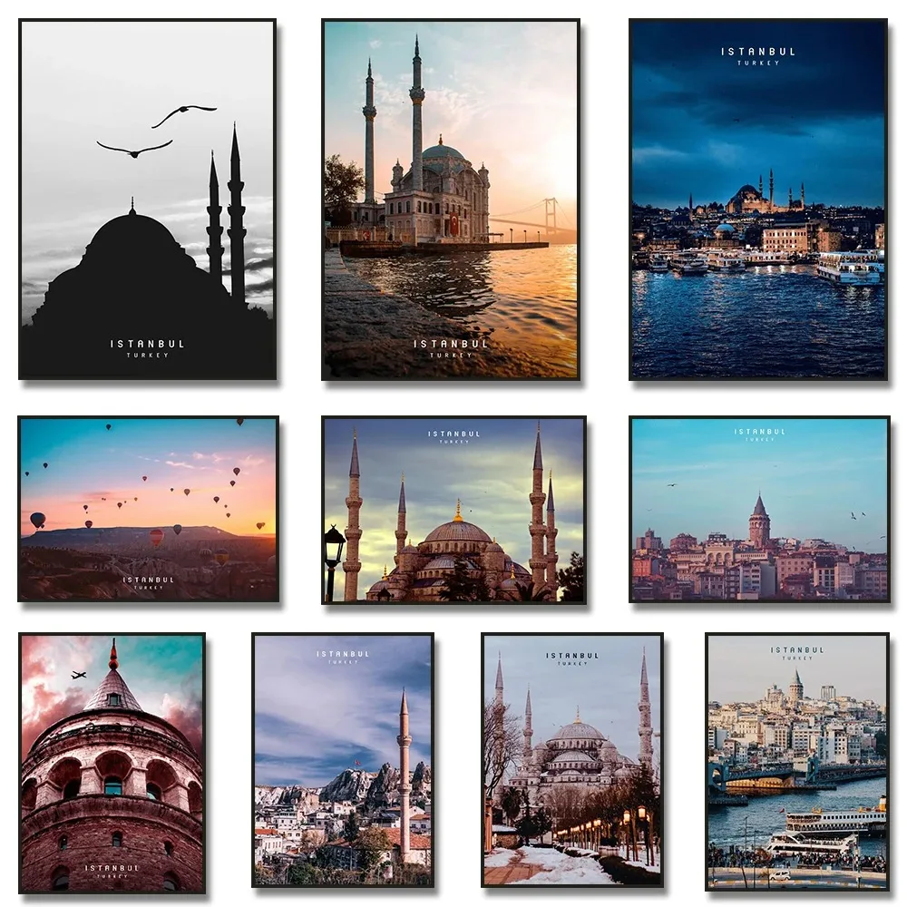 Istanbul Turkey Landscap Poster Print Mosque Sunrise Art Canvas ...