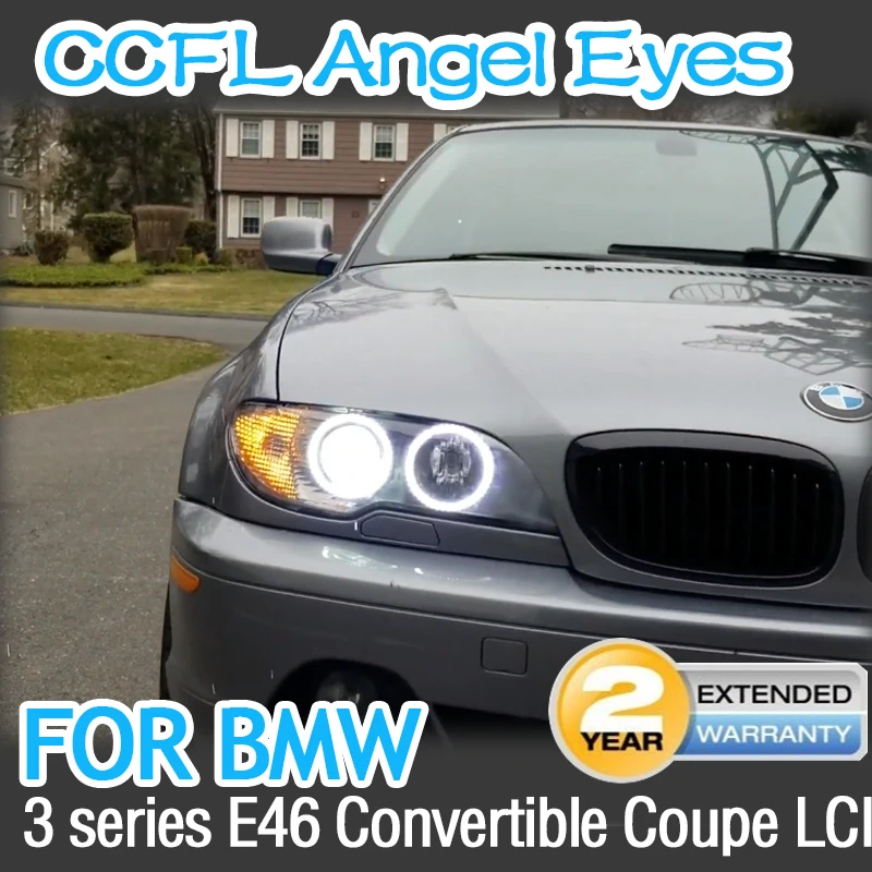 WHITE CCFL Halo Angel Demon Eyes Kit Light for BMW 3 Series E46 325ci 330ci Convertible Coupe ...