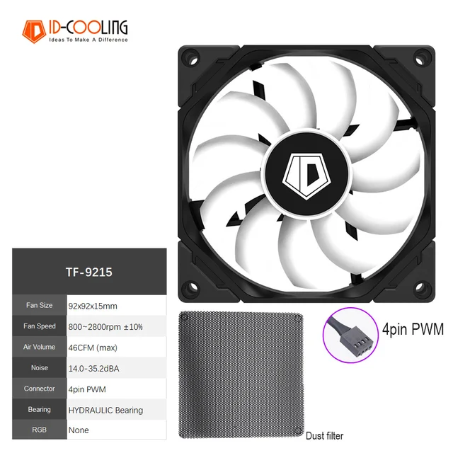 ID-COOLING TF-9215 9015 ARGB Super Slim Thinckness 15mm Ultra-Thin PWM ...
