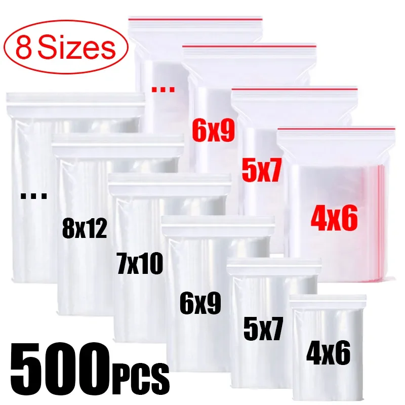 Thicken Zipper Sealed Bags Clear Plastic Storage Bag for Small Jewelry ...